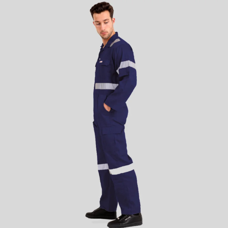 Industrial Twill Cotton Uniform Coverall Navy Blue 100 Percent Pre Shr ...