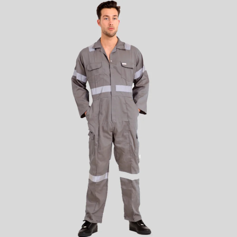 Industrial Twill Cotton Uniform Coverall Gray 100 Percent Pre Shrunk C ...