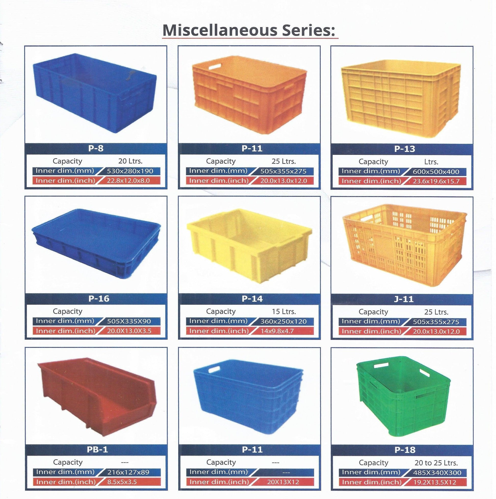 Plastic Crates Heavy Duty P 18 Model 20 - 25 Liter Strong Durable in P ...