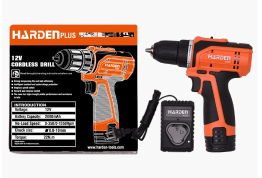 Harden Cordless Drill 12V 1350 rpm 1400 Battery 2000 mAh Li-ion Indust ...