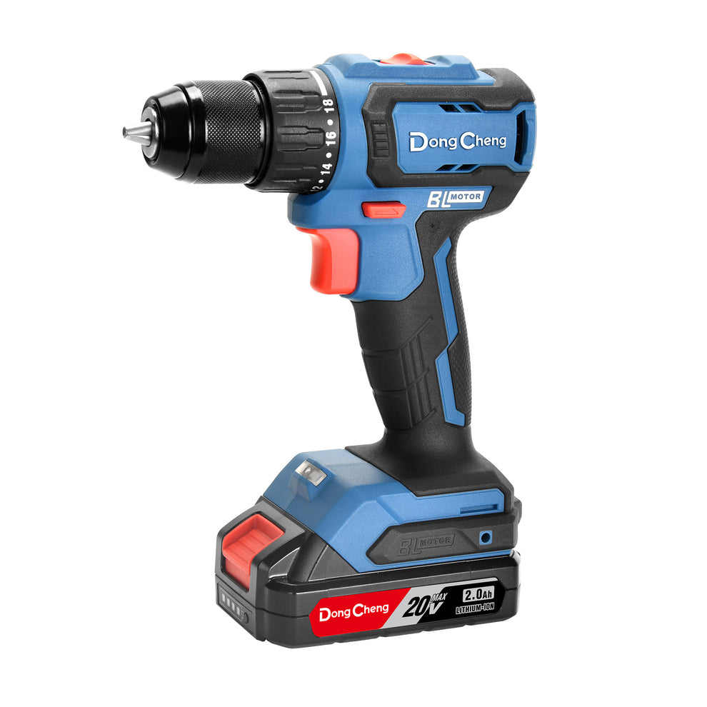 DongCheng Cordless Brushless Hammer Driver Drill 20V 13 mm 2.0 Ah 60 N ...