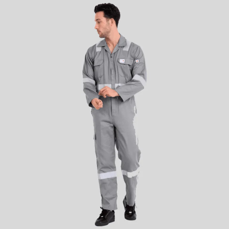 Fire Retardant Industrial Uniform Cotton Coverall Gray 100 Percent Cot ...