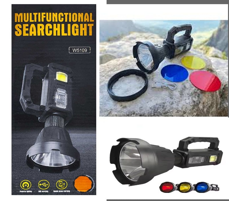 Multi Function Rechargeable Torch Light Color Red Yellow Blue White Ha ...